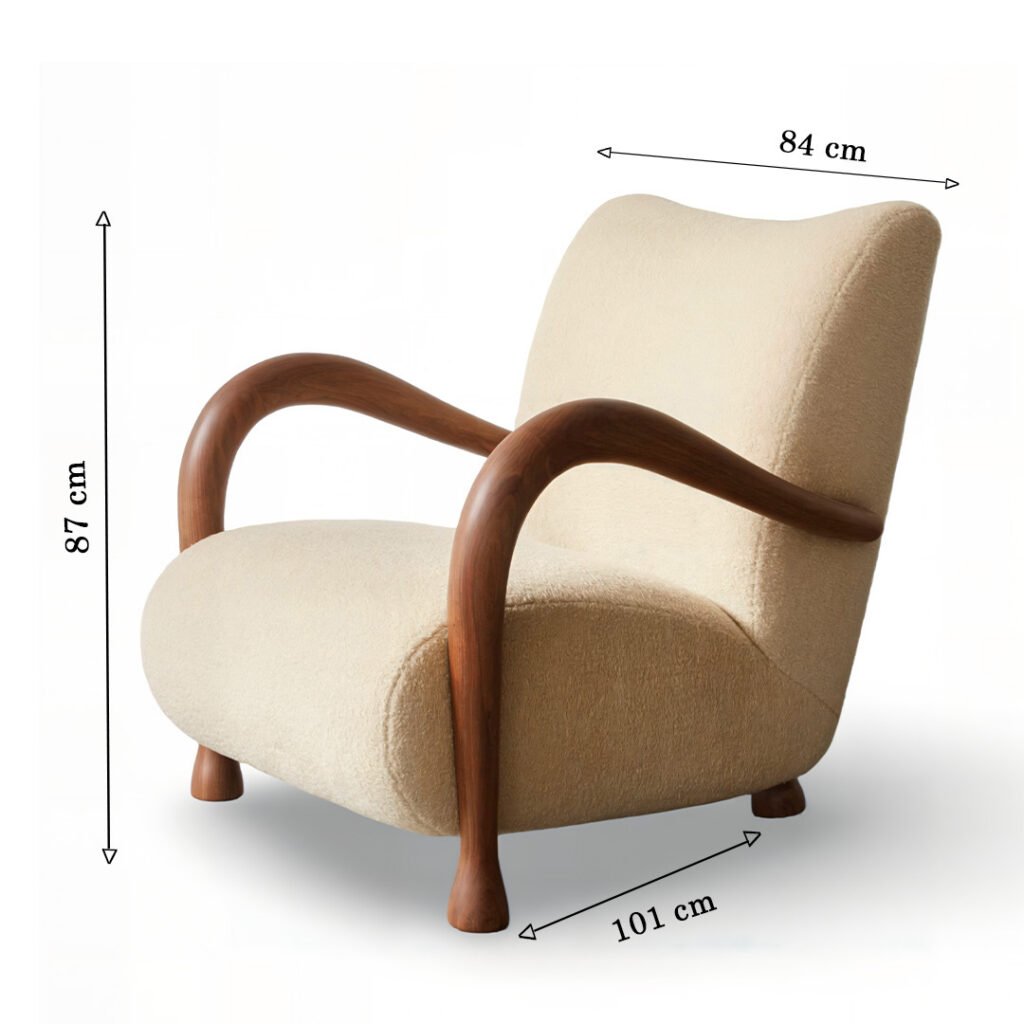 Solid Wood Lounge Chair – Zuri Handcrafted Sheesham Armchair